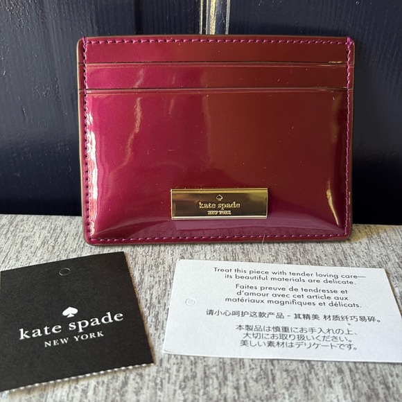 kate spade | Bags | Nwt Kate Spade Kenzie Patent Cardholder In Dark ...